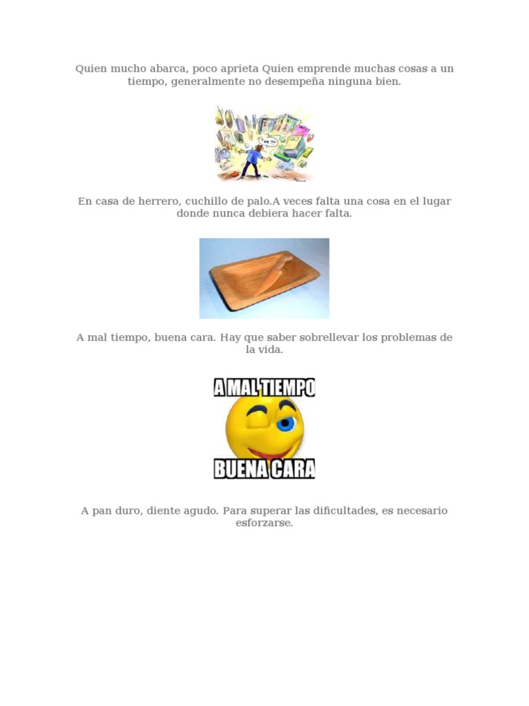 15 Refranes Ilustrados | PDF