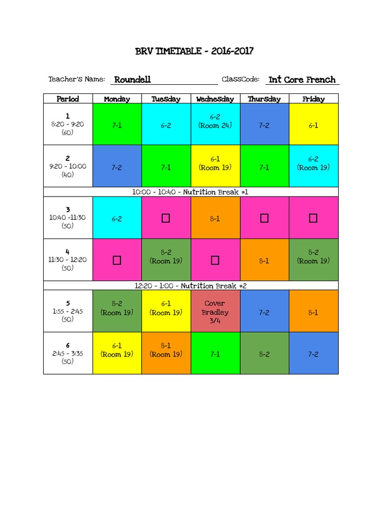 2016 Timetable | PDF