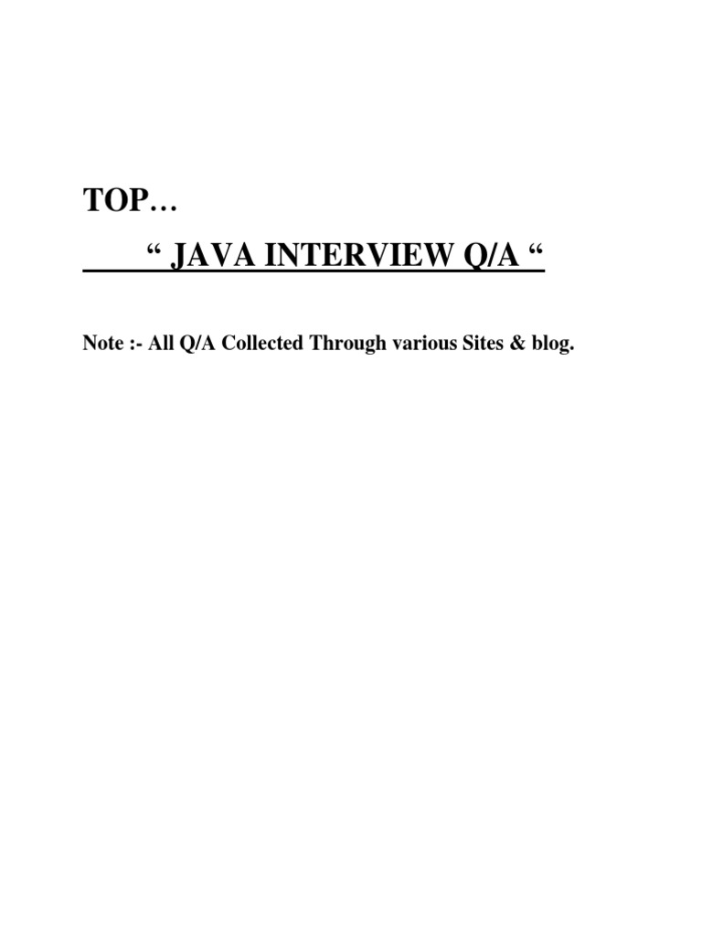 Top Java Qa Pdf Pdf Java Virtual Machine Java Programming Language
