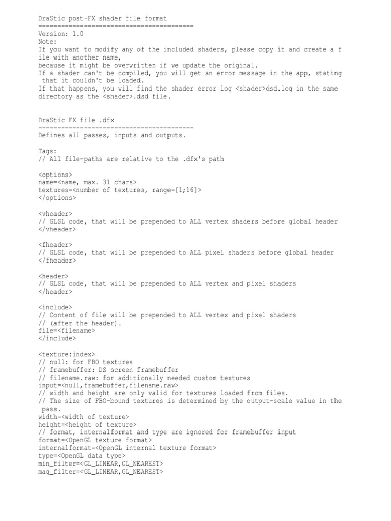 Shader Format | Download Free PDF | Shader | Image Processing