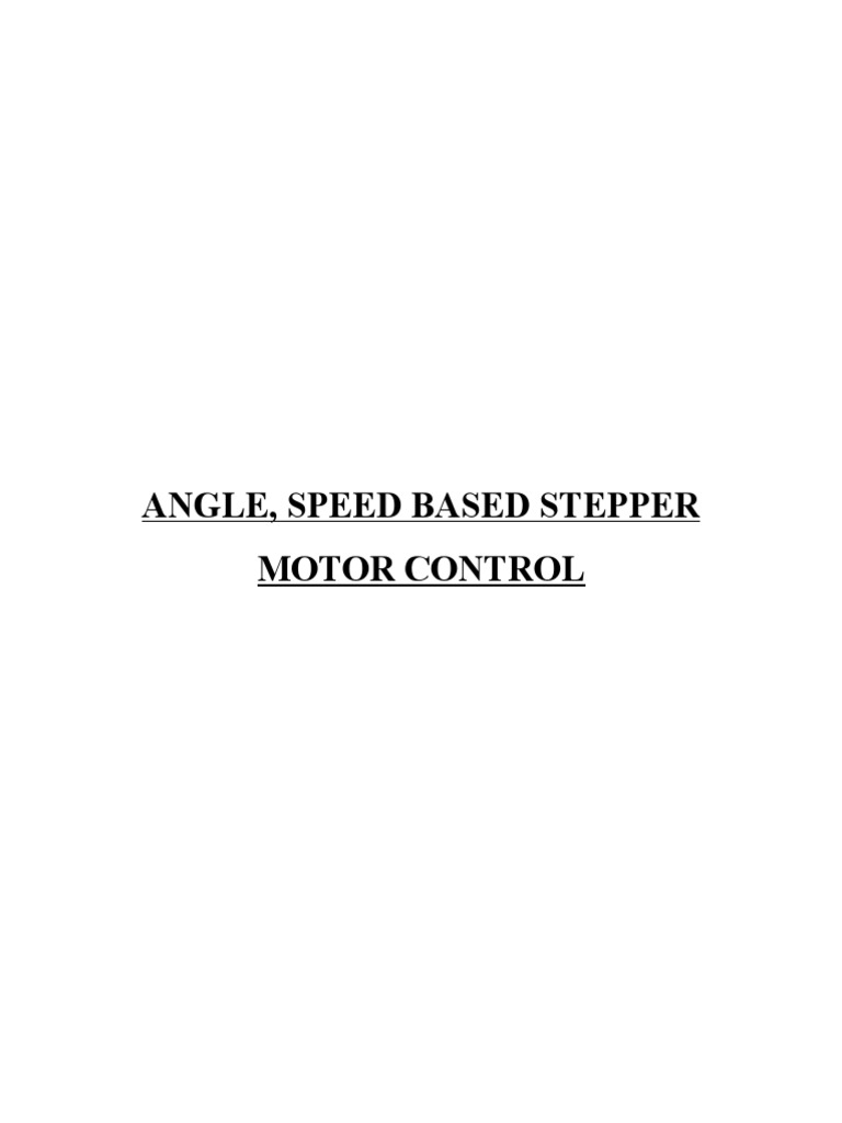 Stepper Motor Speed Control | PDF | Rectifier | Microcontroller