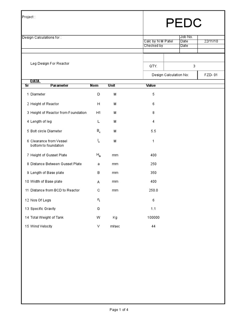 Support Leg Design | PDF | Civil Engineering | Mechanical Engineering