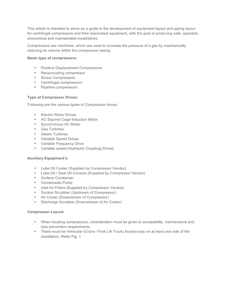Considerations For Centrifugal Compressor Piping Layout Pdf Pump