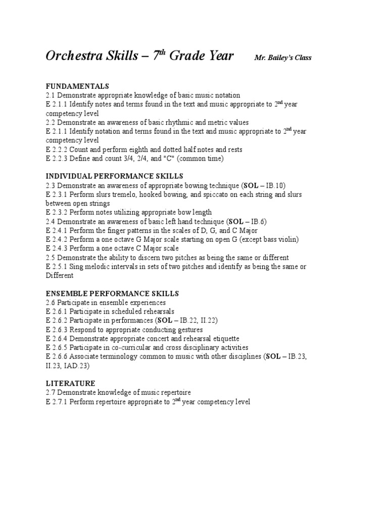 7th Grade Orchestra Sols | PDF