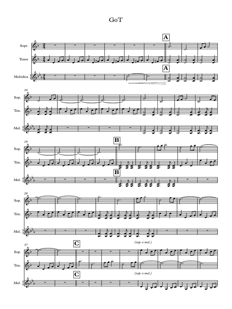 Partitura de Juego de Tronos | PDF