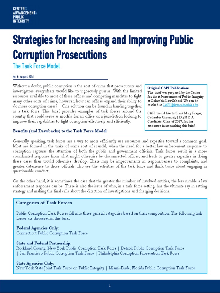 Strategies For Increasing and Improving Public Corruption ...
