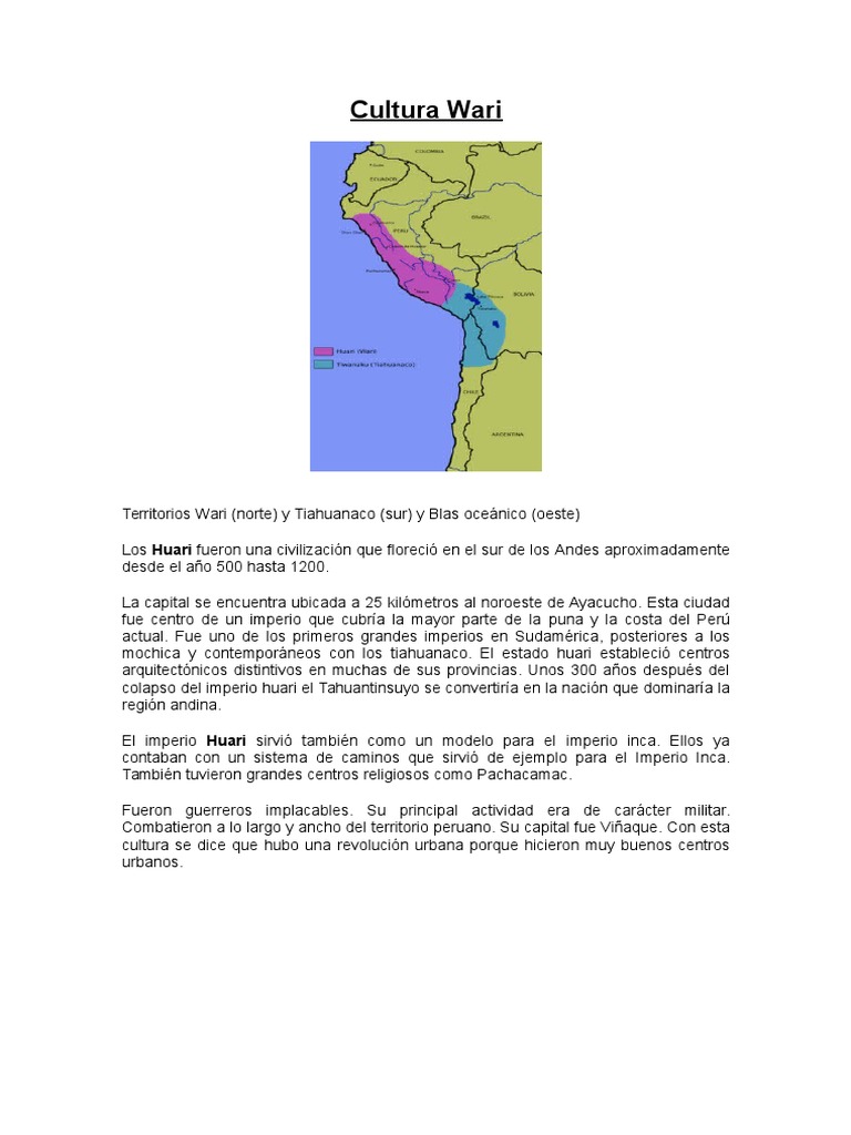 Cultura Wari: Imperio y Arquitectura | PDF | Arqueología | Cultura ...