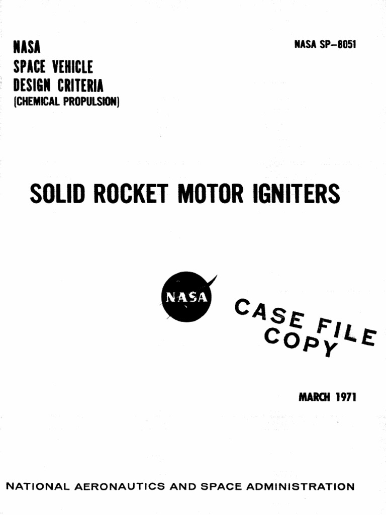 NASA Solid Rocket Motor Igniter Guide | PDF | Rocket Propellant ...