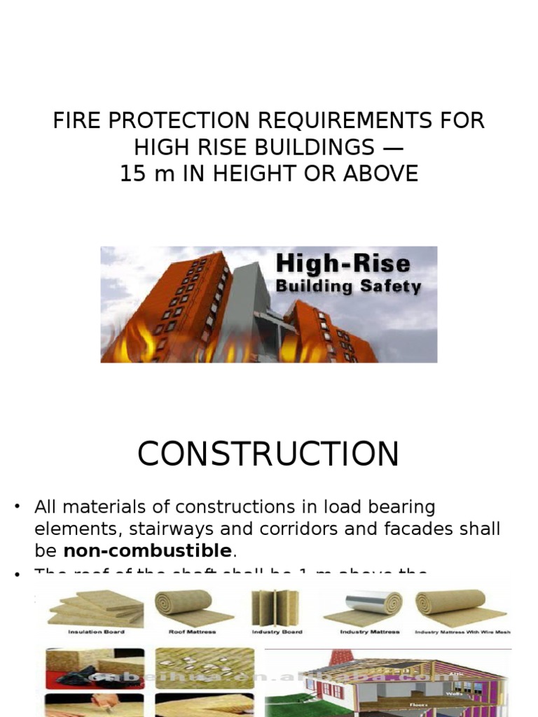 Fire Safety Standards for High Rises | PDF | Duct (Flow) | Elevator