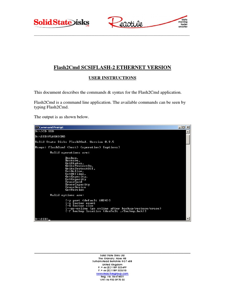 Flash2Cmd User Instructions Guide | PDF | Flash Memory | Solid State Drive