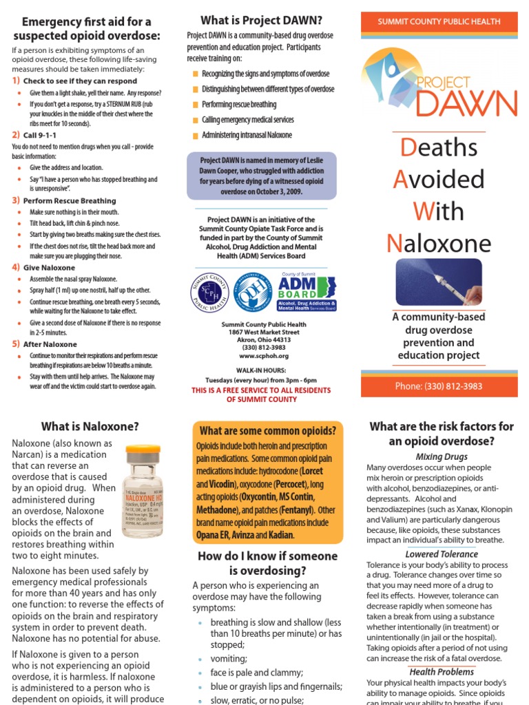 Project Dawn Brochure0515 | PDF | Naloxone | Drug Overdose