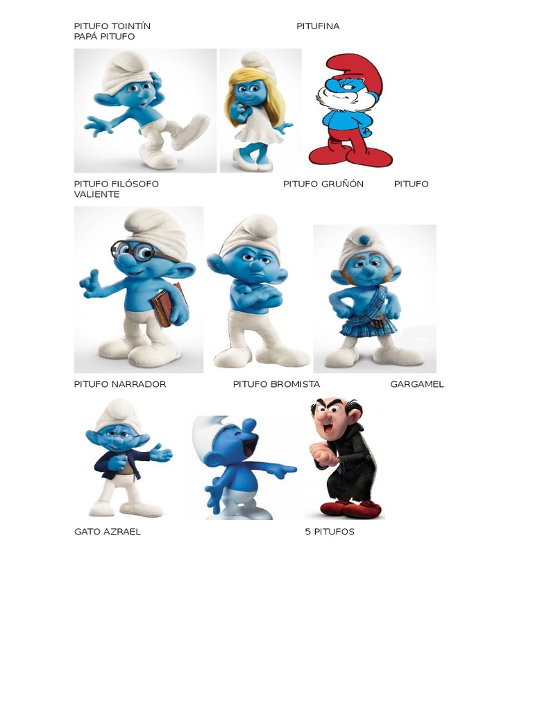 Personajes Principales de los Pitufos | PDF