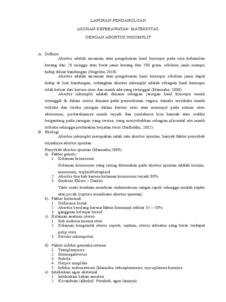 LP Abortus Inkomplit | PDF