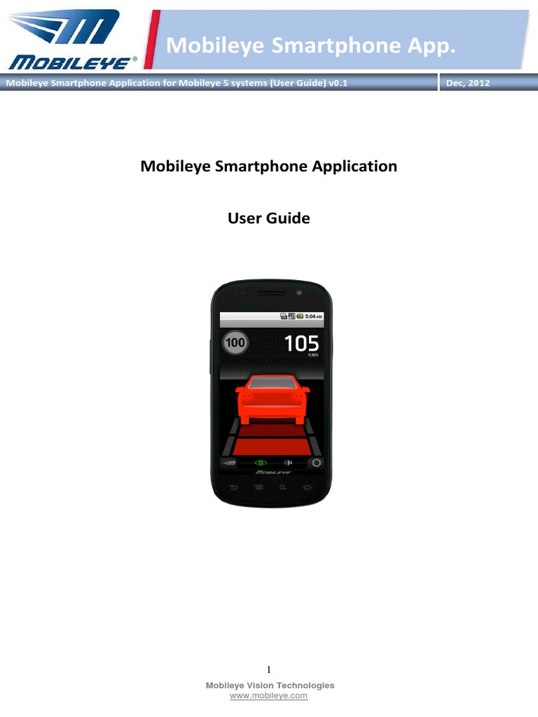 Mobileye App User Guide | PDF | Ios | Smartphone
