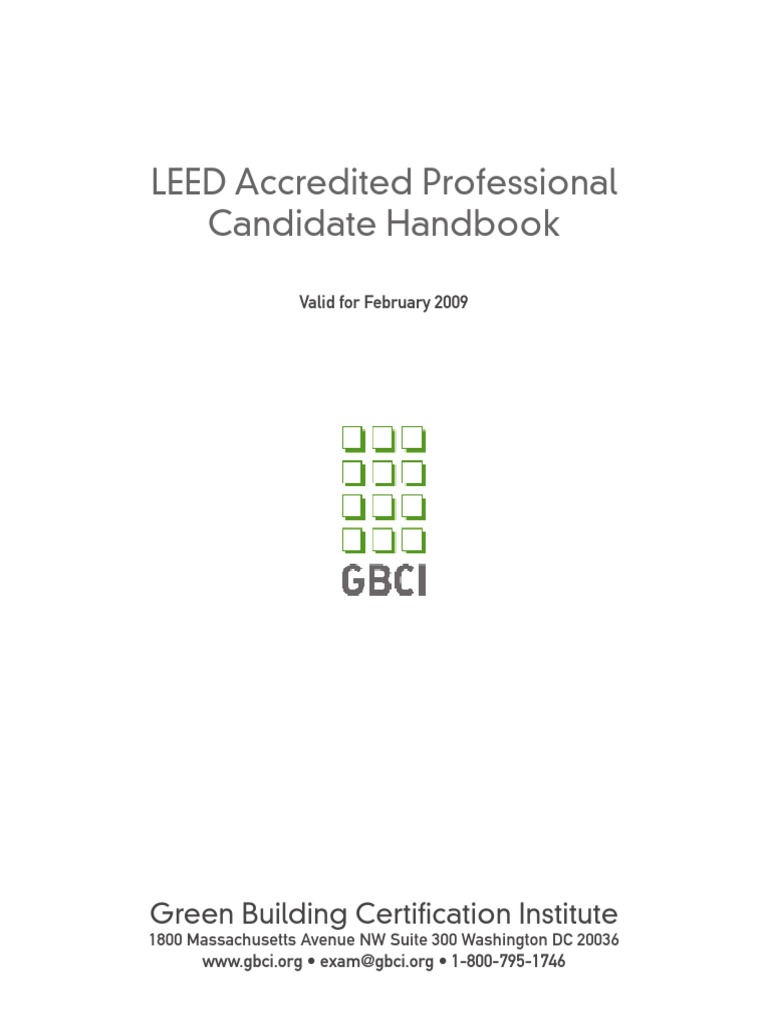 LEED Accredited Professional Candidate Handbook: Green Building ...