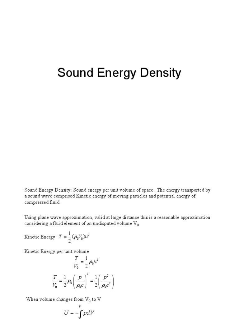 Sound Energy Density | PDF