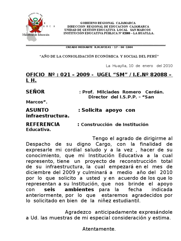 Modelo de Oficio - 2010 | PDF
