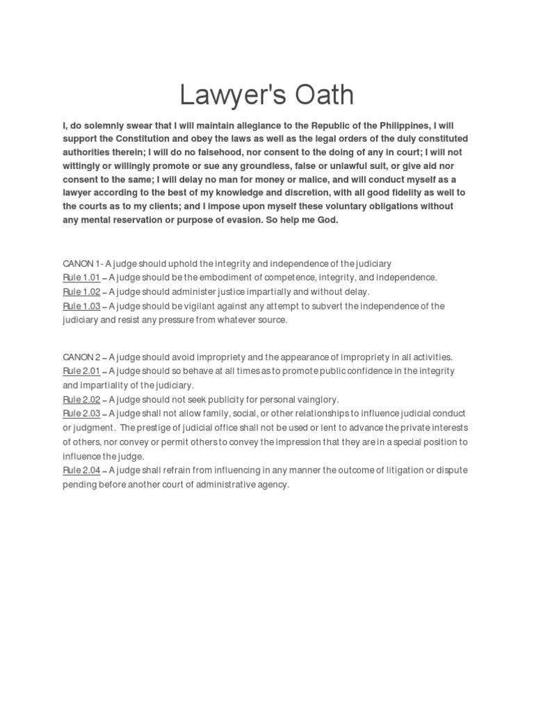 Lawyer's Oath | PDF