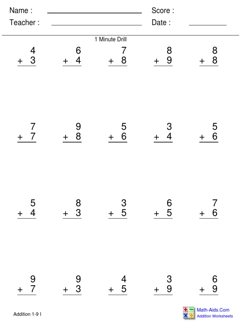 Name: Teacher: Date: Score:: 1 Minute Drill | PDF