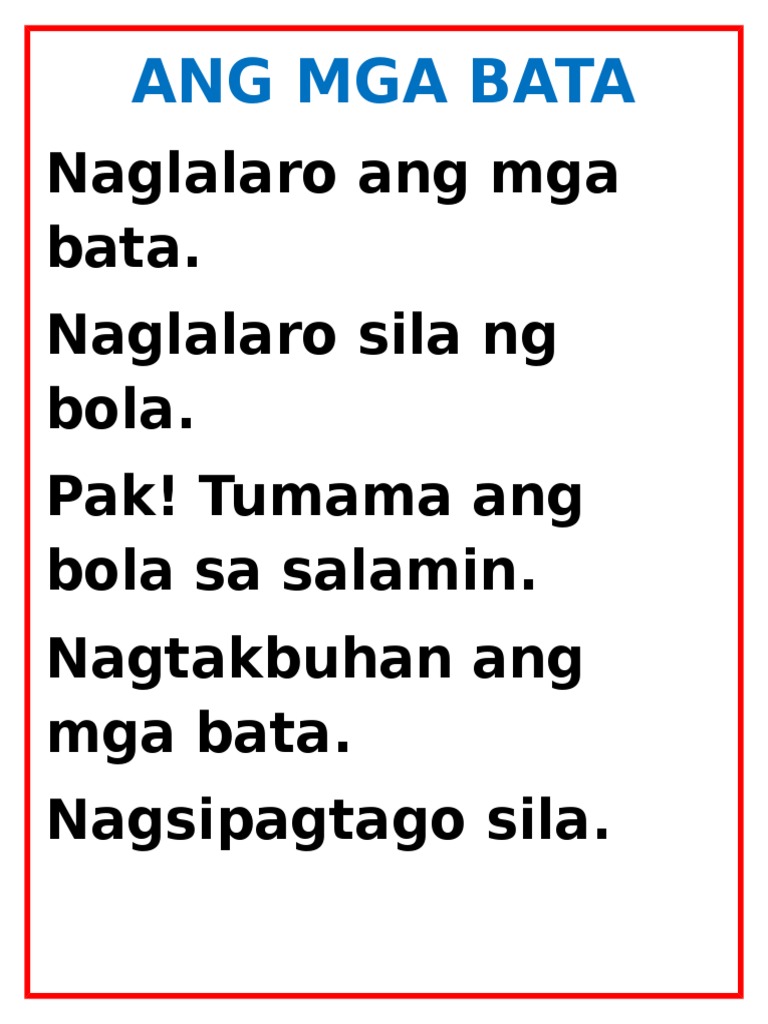 English-Filipino Reading Materials | PDF