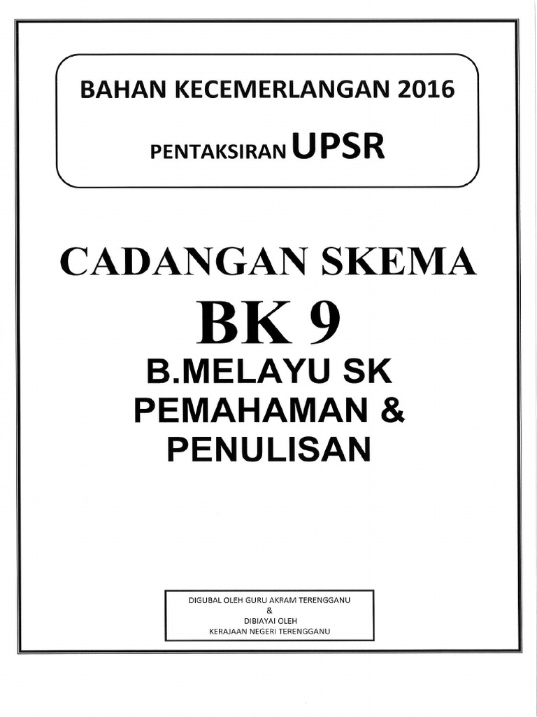 2016 Skema JWPN BK 9 BM Pemahaman & Penulisan Upsr | PDF