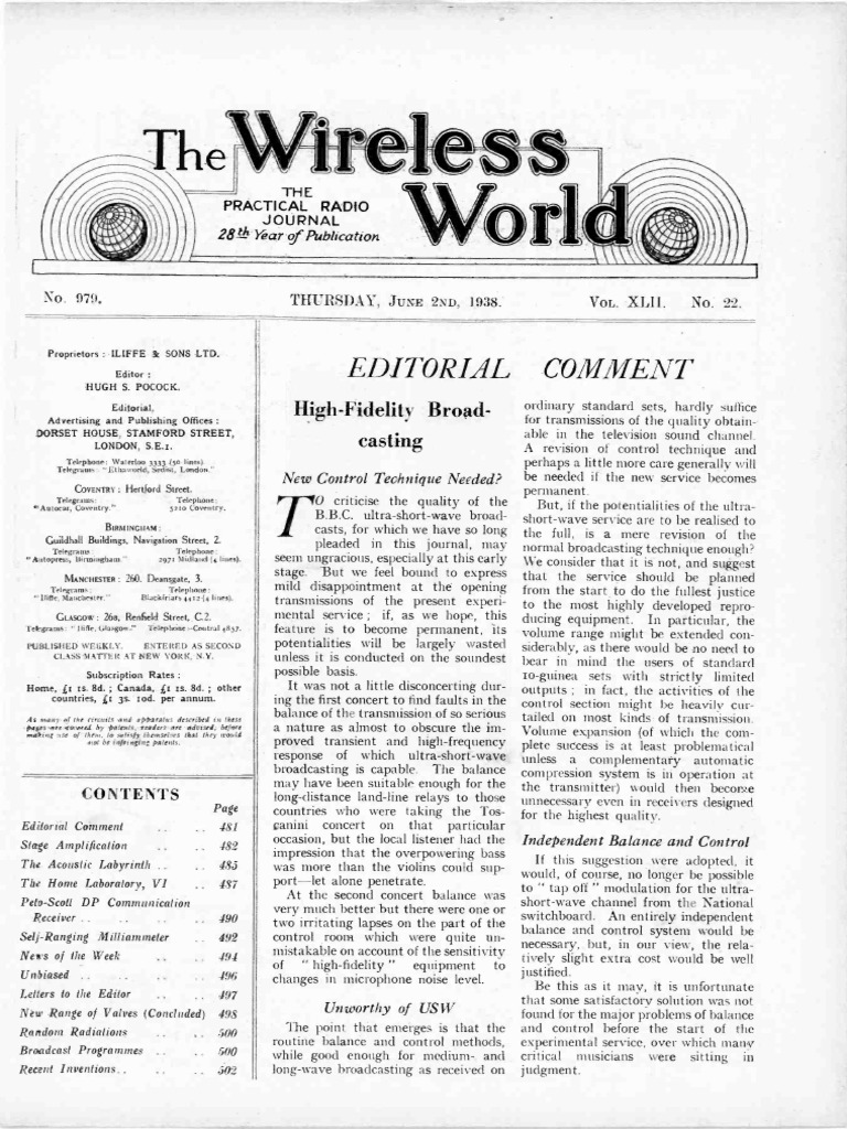 Wireless World 1938 06 | Loudspeaker | Detector (Radio)