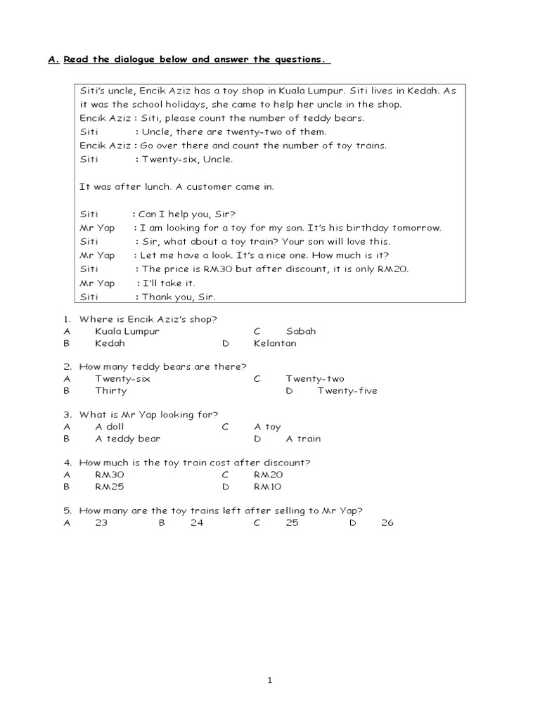 A. Read The Dialogue Below and Answer The Questions | PDF | Art
