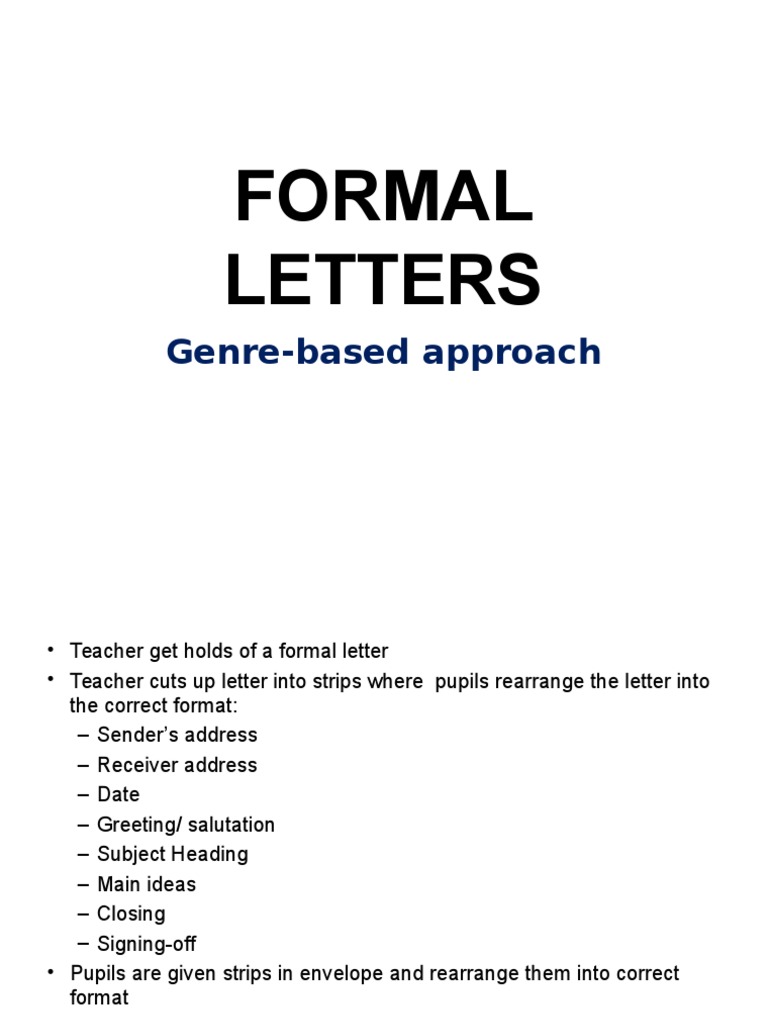 Formal Letters: Genre-Based Approach | PDF