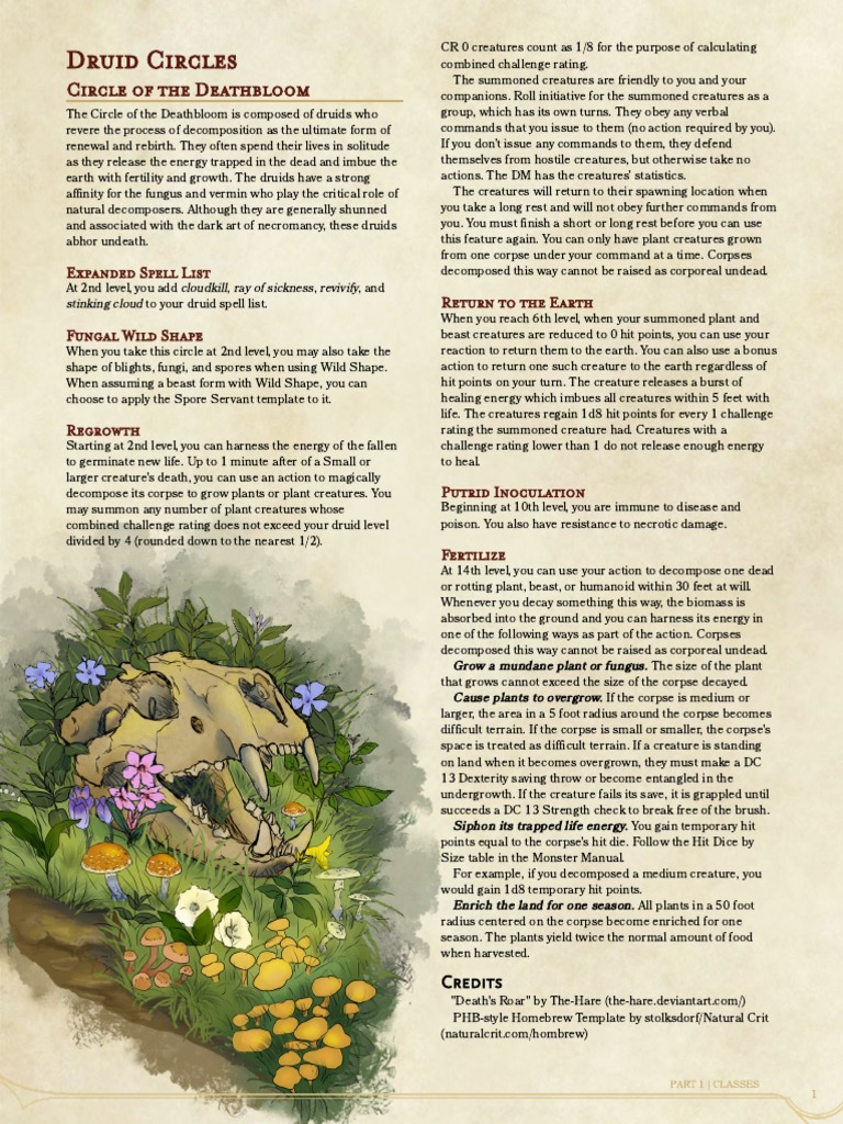 Druid Circle - Circle of The Deathbloom | PDF | Decomposition | Fungus