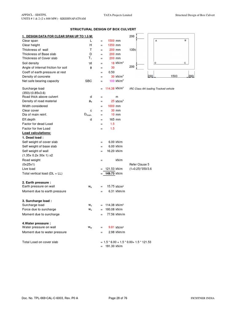 Box Culvert Structural Design Guide | PDF