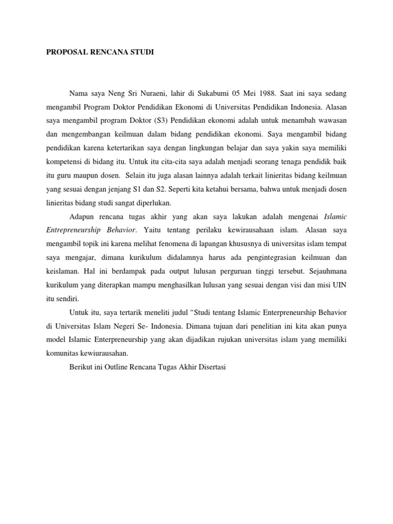 Contoh Esai Rencana Studi S2 Bappenas - Riset
