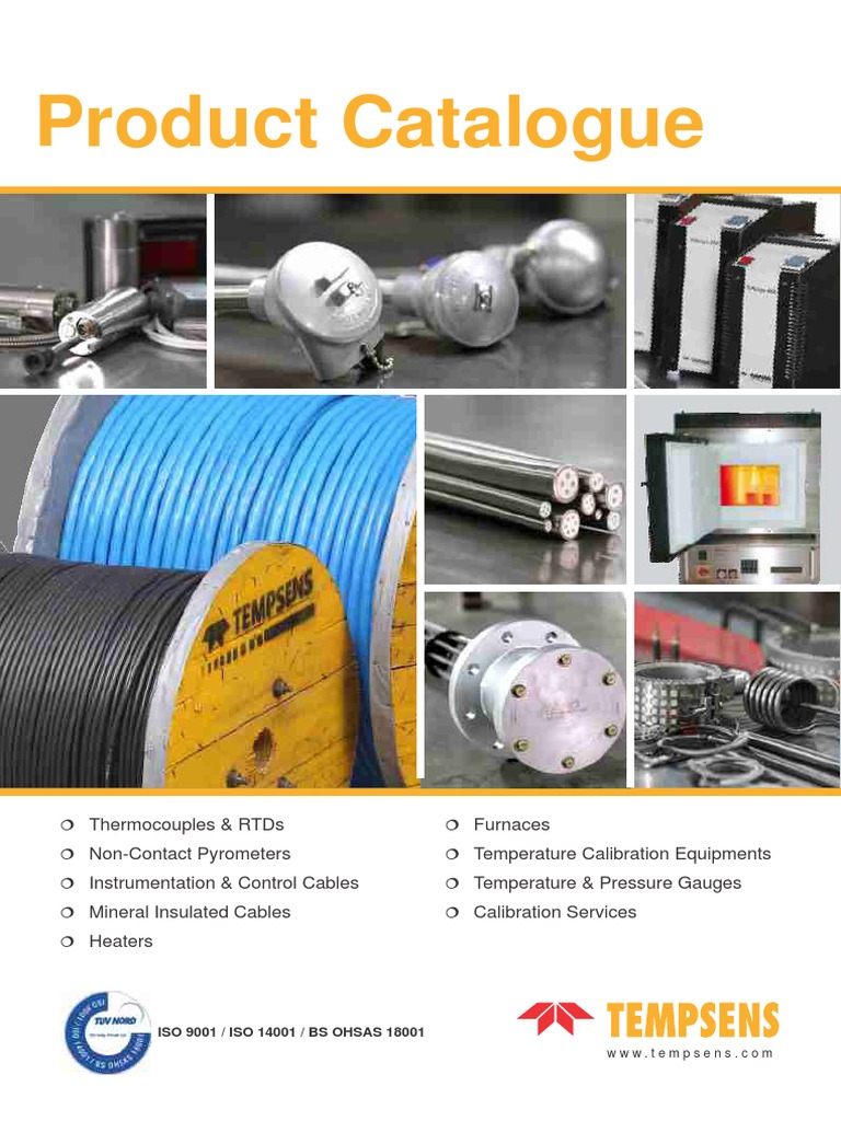 Tempsens Product Catalogue | PDF | Thermocouple | Insulator (Electricity)