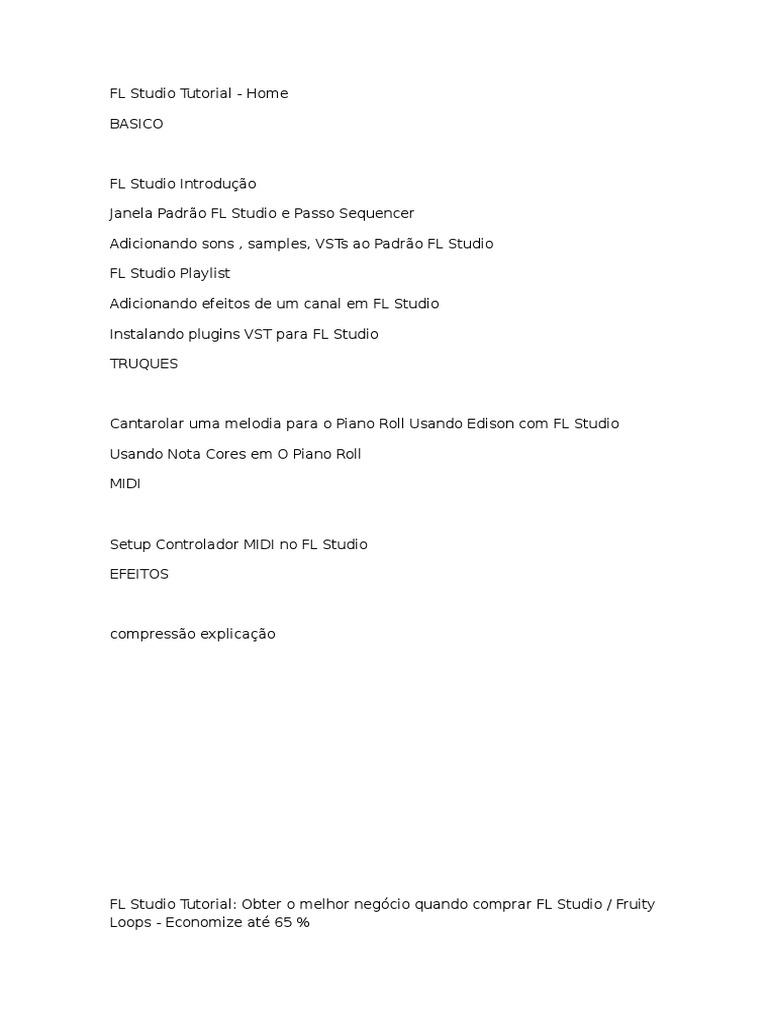 FL Studio Tutorial | PDF | Plug-in (informática) | Janela (informática)