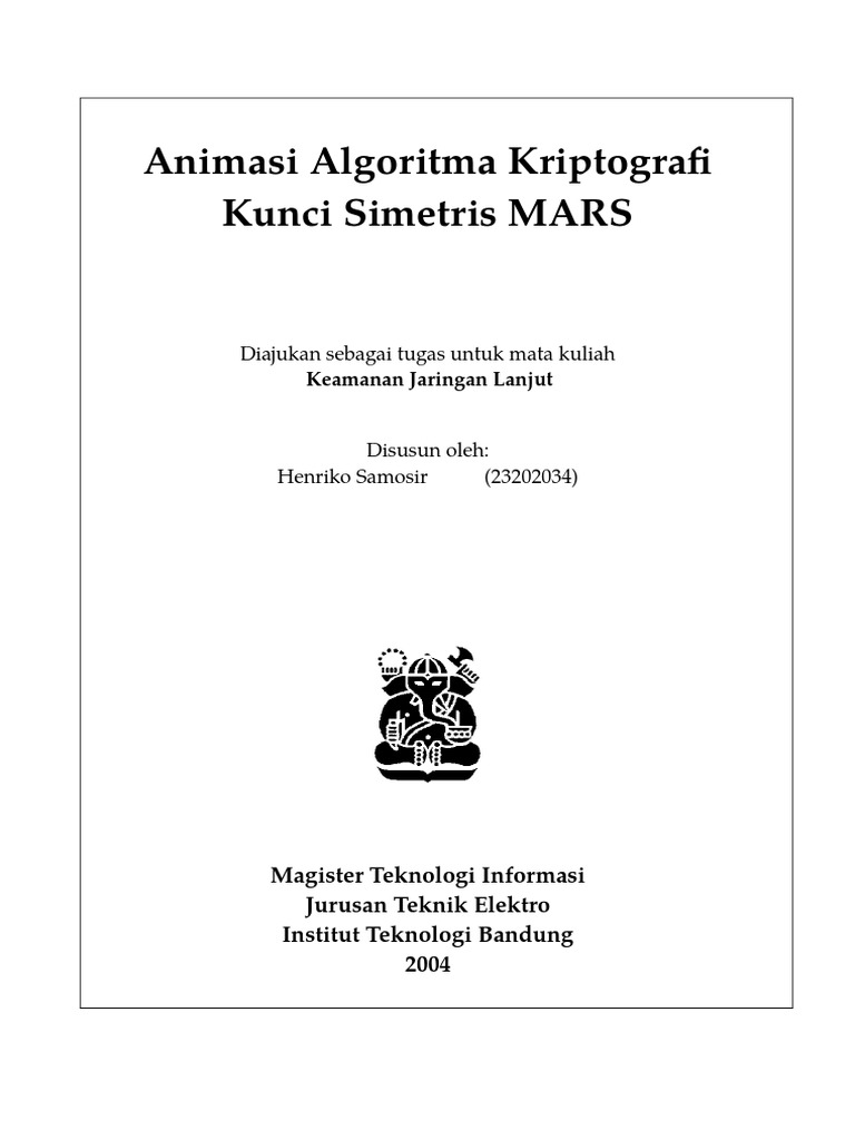 MARS: Algoritma Kriptografi Kunci Simetris | PDF