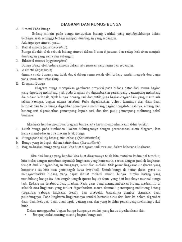 Diagram dan Rumus Simetri Bunga | PDF