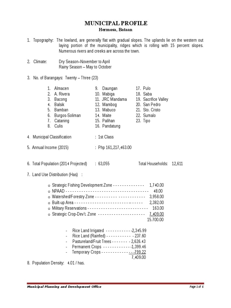 MUN. Profile | PDF | Agriculture | Livestock Farming