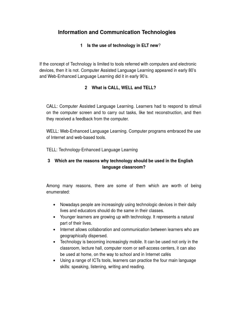 Information and Communication Technologies | PDF | Educational ...