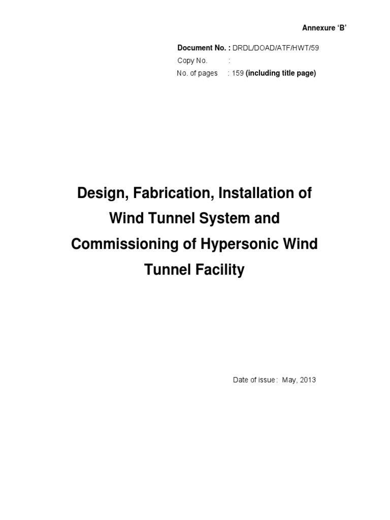 Specification HWT | PDF | Wind Tunnel | Hvac