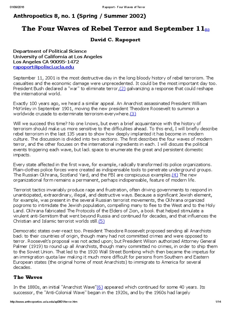 Rapoport - Four Waves of Terror | PDF | Palestine Liberation ...