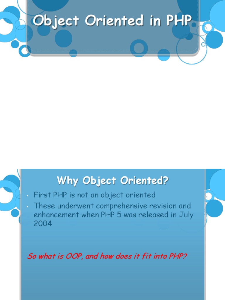 4-Object Oriented in PHP PDF | PDF | Object Oriented Programming ...