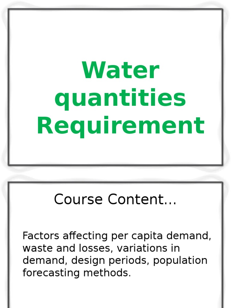 Water Requirements | PDF | Water Use | Demand