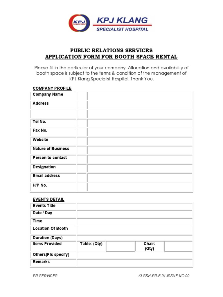 Booth Rental Form PDF | PDF