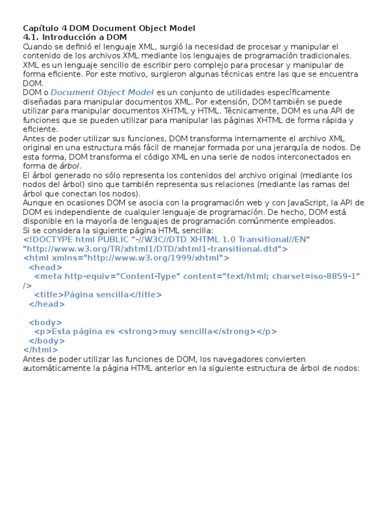 Capítulo 4 DOM Document Object Model | PDF | Modelo de objeto de ...