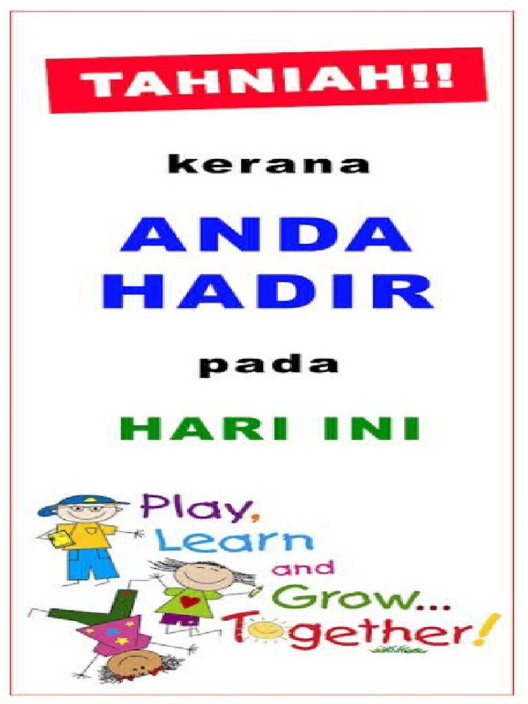 Poster Hadir Ke Sekolah | PDF