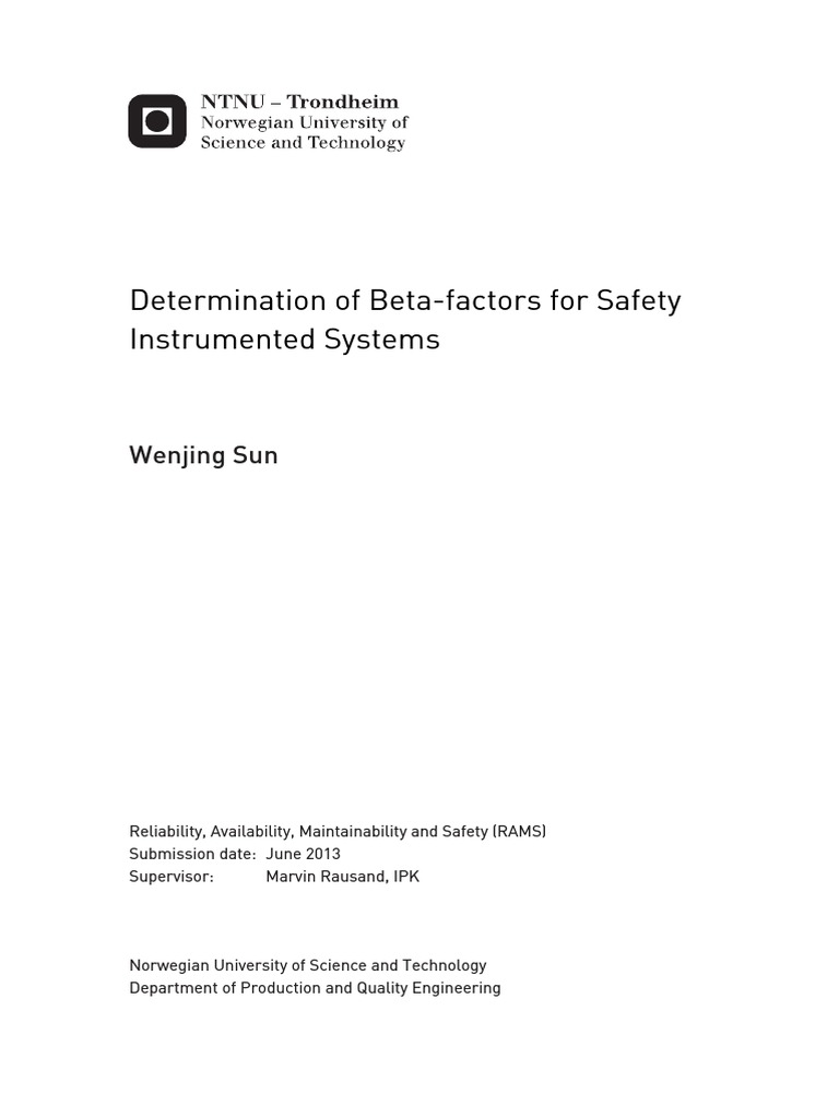 Beta Factor | PDF | Reliability Engineering | Systems Science
