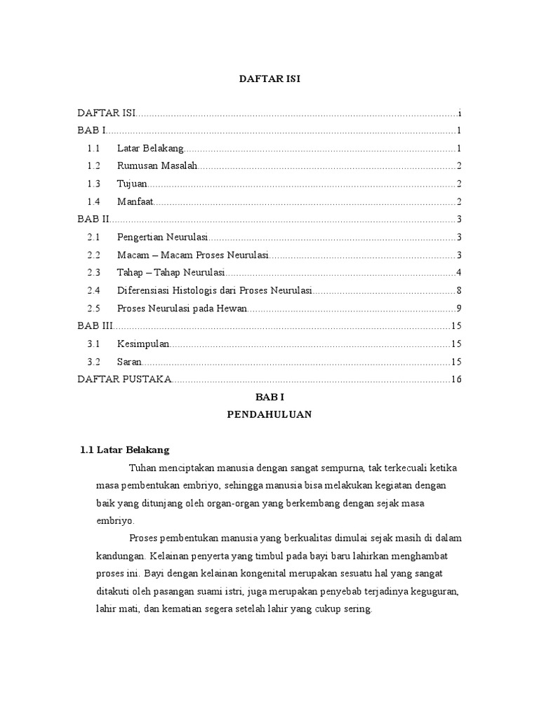 Proses Neurulasi: Tahapan dan Jenis | PDF