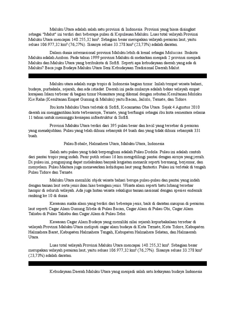 WSBM Kebudayaan Maluku Utara | PDF