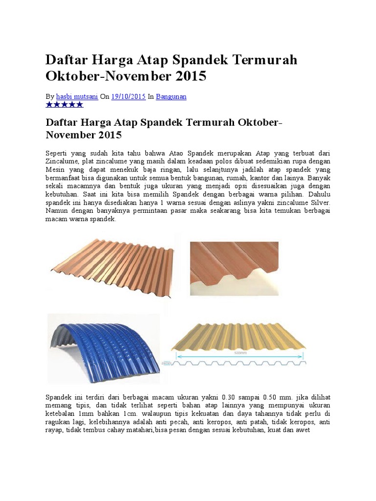 Atap Spandek | PDF
