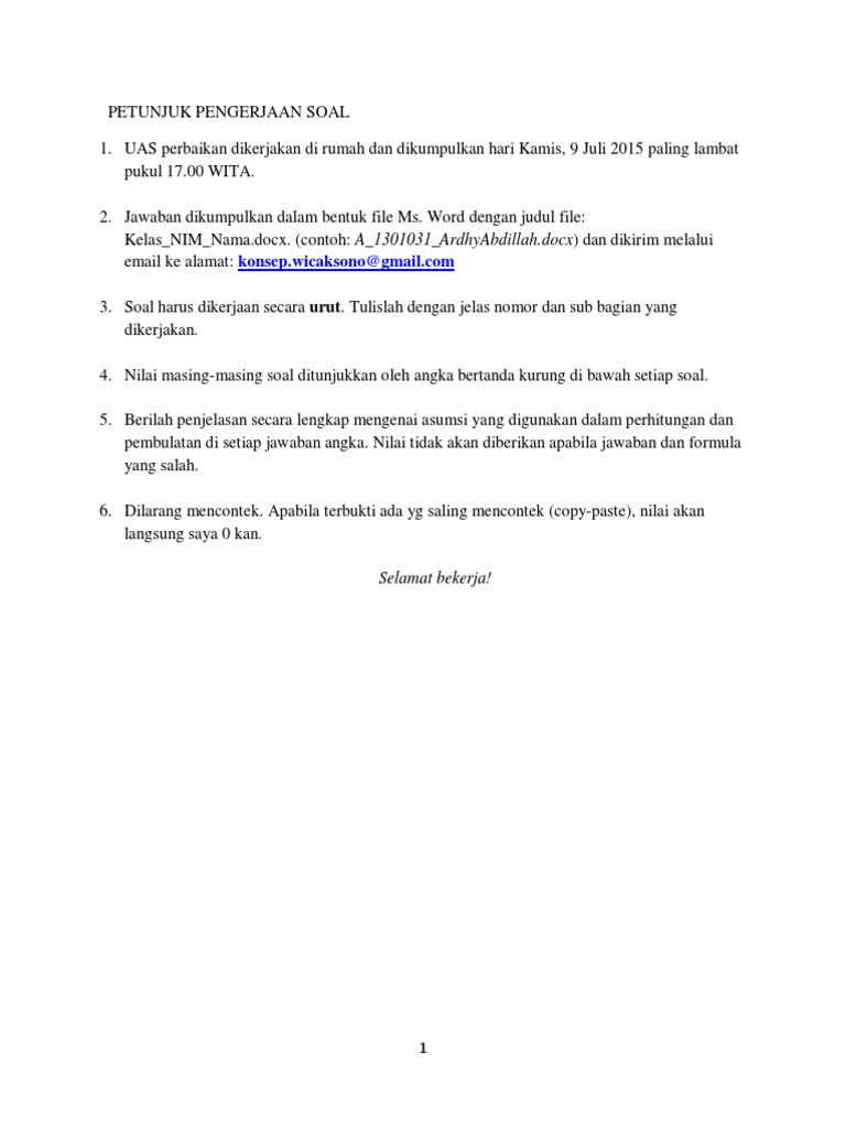 Soal UAS Perbaikan Teknik Reservoir | PDF | Metode & Bahan Ajar