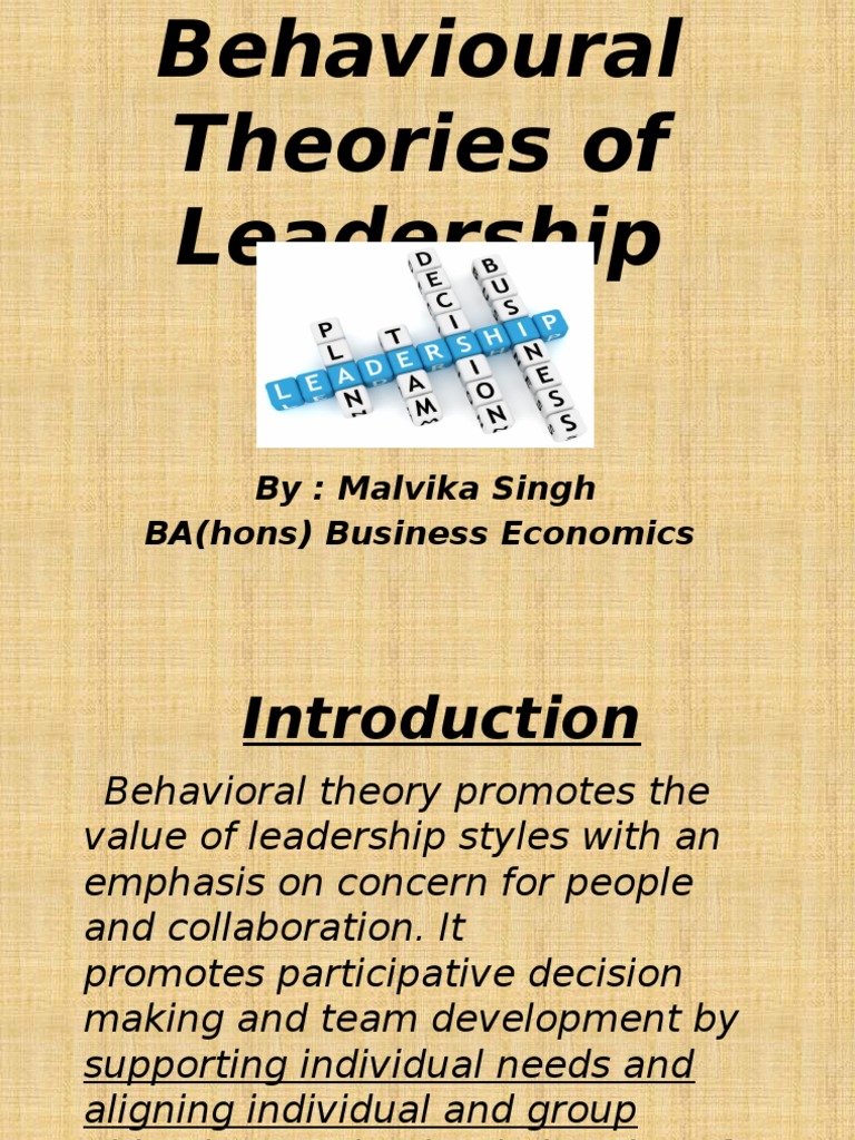 Behavioural Theories of Leadership 1 | PDF | Human Behavior | Leadership